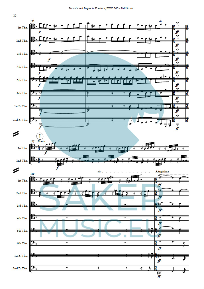 Bach: Toccata and Fugue in D minor for trombone ensemble